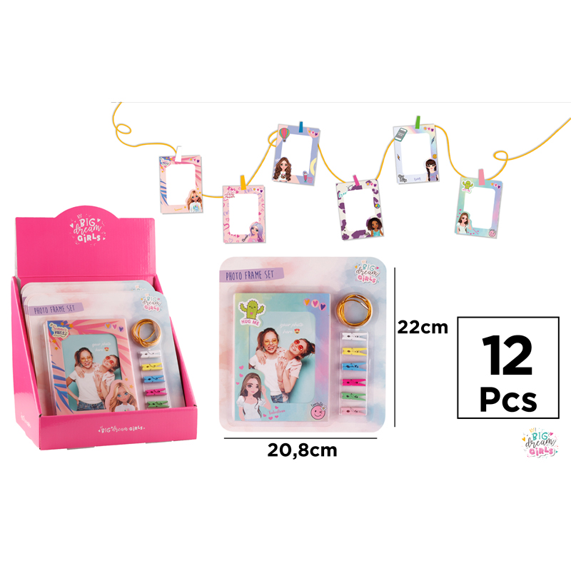Wholesale BD006: Big Dreams Girls Photo Frame Set with Clips and Rope ...