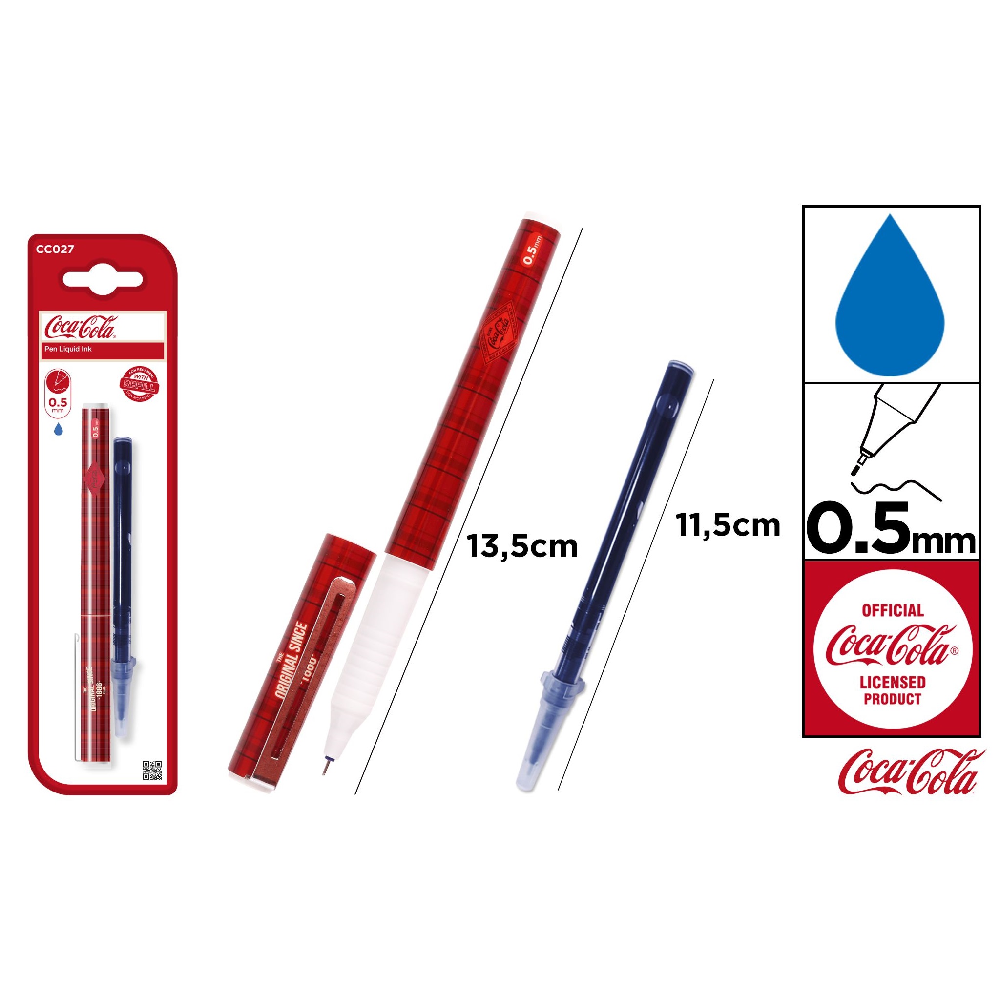 Wholesale CC027 0.5mm Straight Liquid Pen Coca-Cola Co-branded ...