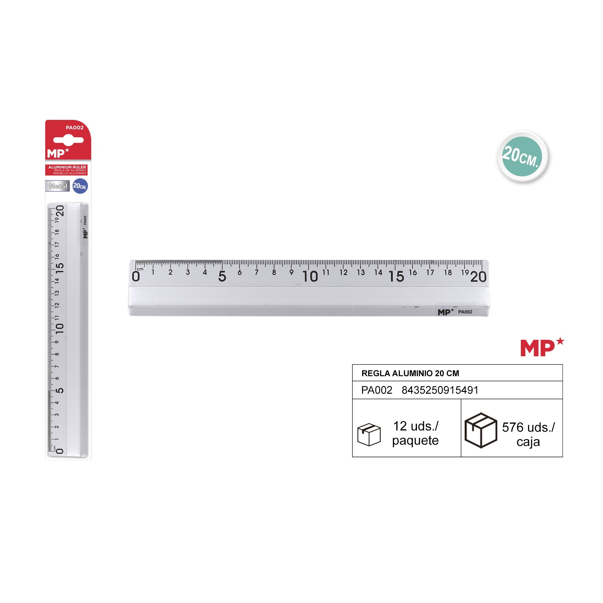 Wholesale PA002 20cm Ruler Metal Ruler Simple Aluminum Ruler ...