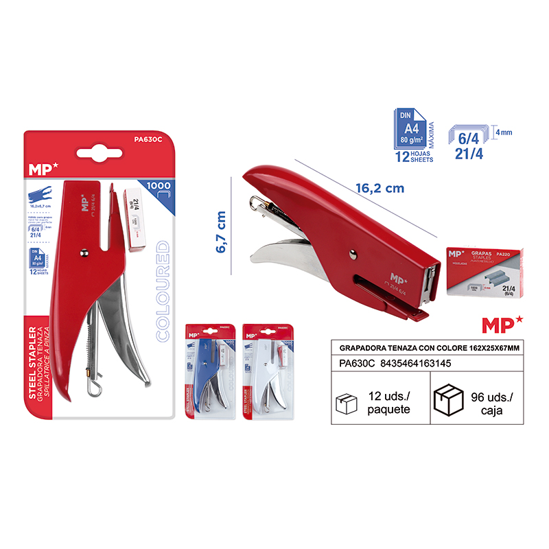 Wholesale Comfort Grip Metallic Plier Stapler – Staples up to 12 Sheets ...