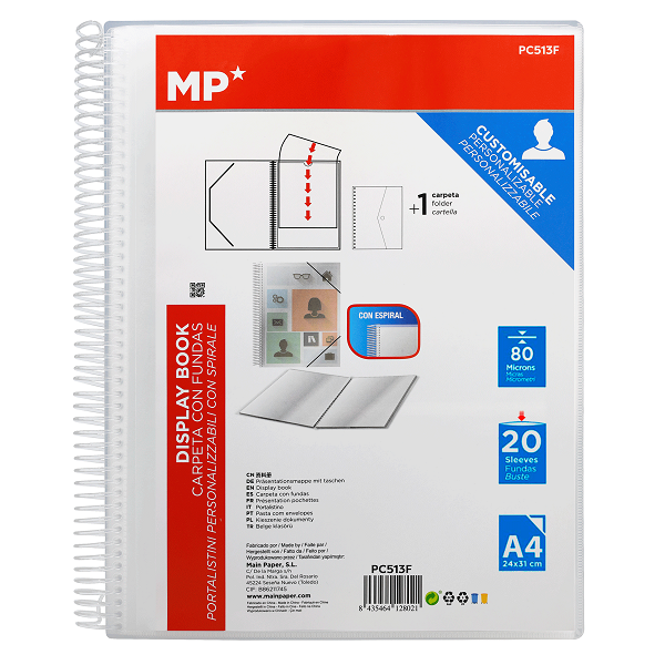 Wholesale PC513F MP 20-Pocket Spiral-Bound Polypropylene Display Book ...