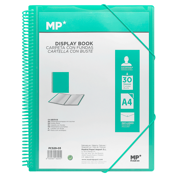 Wholesale PC529-03 MP Aquamarine Green Polypropylene Display Book with ...