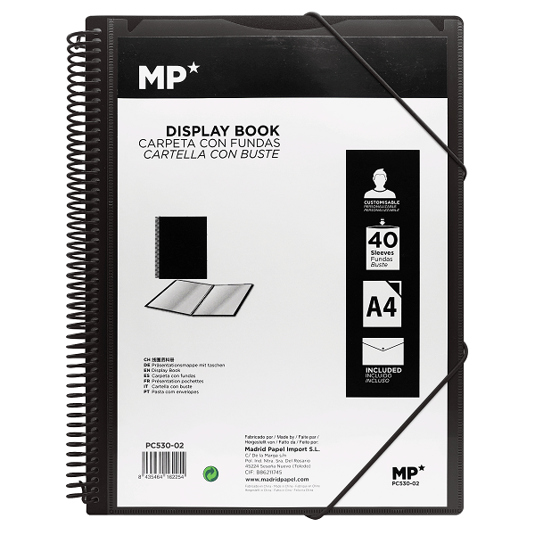 Wholesale PC530-01 MP Black Polypropylene Display Book with Spiral and ...