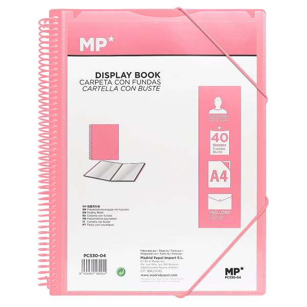 Wholesale PC530-04 MP Pink Polypropylene Display Book with 40 Sleeves ...