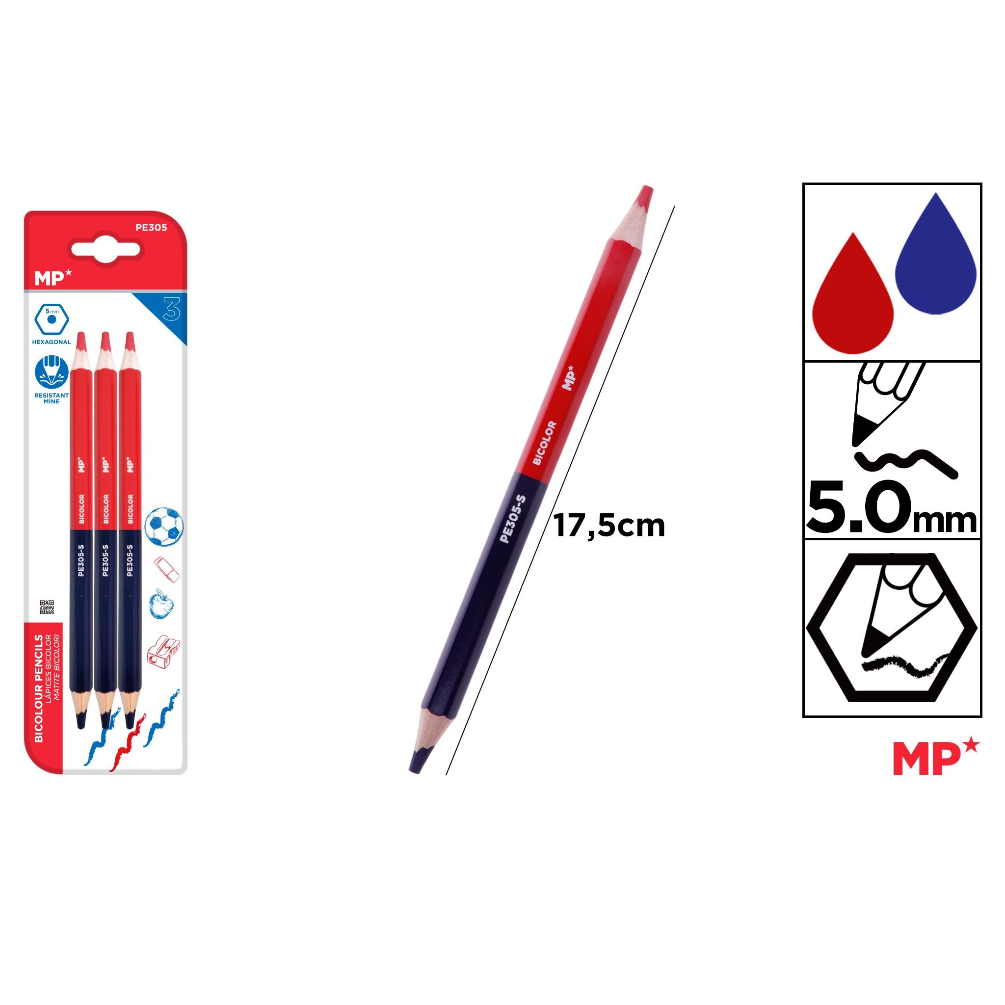 Wholesale PE305 Two-color Pencils Red and Blue Pencils Production and ...