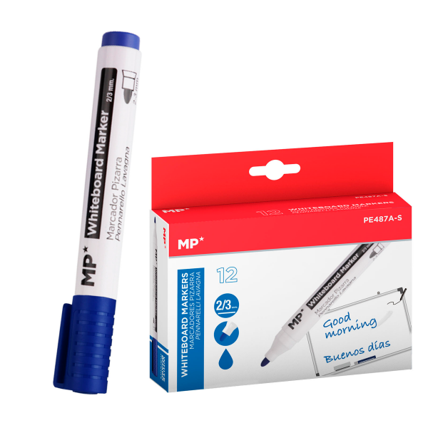 Wholesale PE487A-S Blue Marker Whiteboard Markers, Set of 12 ...