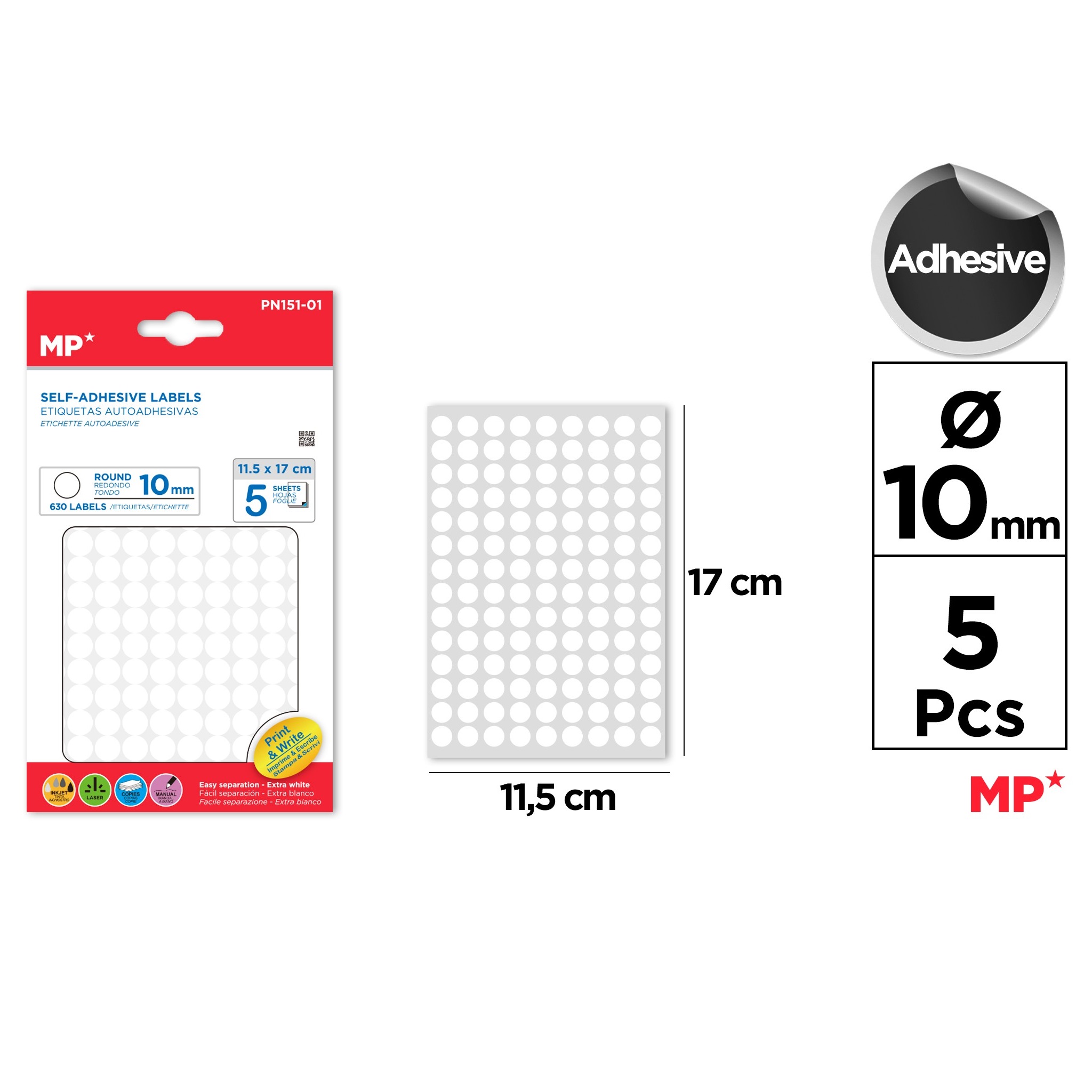 Wholesale PN151 Circular Sticker Labels White Sticker Round Labels ...