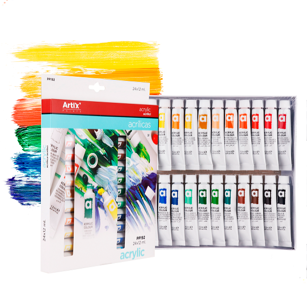 Wholesale PP192 24 Color Acrylic Paint Set 12ml Tube Manufacturer and ...